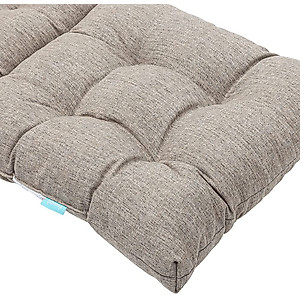 QILLOWAY Indoor/Outdoor High Back Chair Cushion,Tufted, Replacement Cushions - Pack of 4. (TAN/Grey)