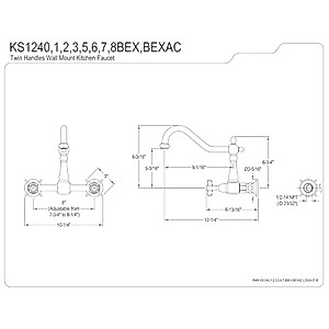 Kingston Brass KS1242BEX Essex Bridge Kitchen Faucet, Polished Brass