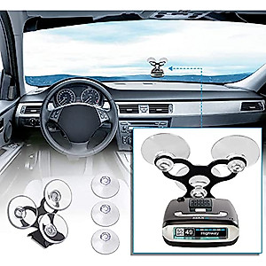 YeeBeny Car Windshield Radar Detector Suction Cup Mount Holder Compatible with Escort Max / Max2 / Max360 Radar, Not for MAX360c Cradle Radar (Bracket & 6 Clear Suction Cups)