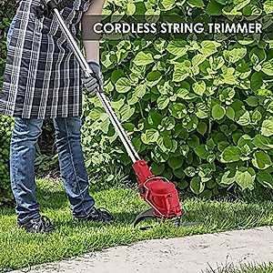 Guoguoba Strimmers Electric Cordless Battery Powered Best 36V Grass Trimmers Heavy Duty Metal Blade Lawn Edging Tools Brush Cutter Retractable Handle and Rotating Head Mower