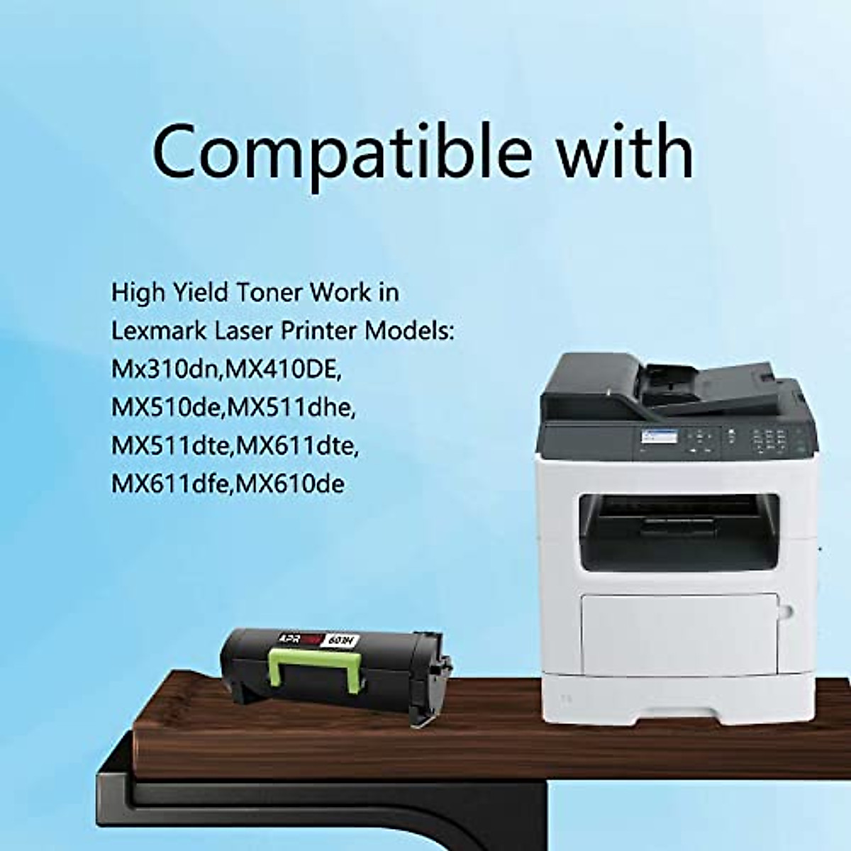 APRONE 601H 60F1H00 Remanufactured Toner Cartridge Replacement for Lexmark 601H Work for MX310dn MX611de MX511de MX410de MX611dhe MX610de MX511dhe MX510de MX511dte MX611dte (10,000 Pages)