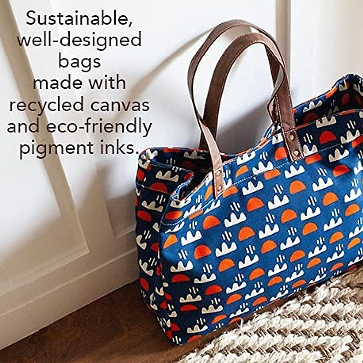 maika Recycled Canvas Commuter Tote Bag, Tansy