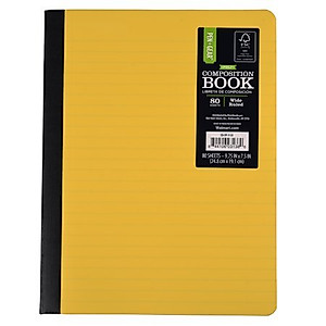 Pen + Gear 5 Pack Poly Composition Notebook, 9-3/4" x 7-1/2", Wide Ruled, 80 Sheet