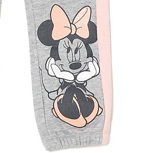 Disney Minnie Mouse Little Girls Fleece 2 Pack Jogger Pants Gray/Pink 7-8