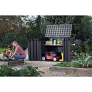 Keter Store-It-Out Prime 4.3 x 2.3 Foot Resin Outdoor Storage Shed with Easy Lift Hinges, Perfect for Trash Cans, Yard Tools, and Pool Toys, Black