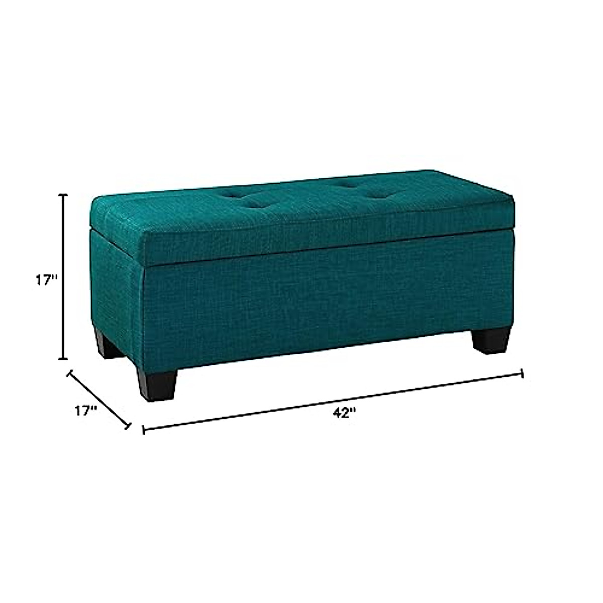 Picket House Furnishings Everett 3pk Storage Ottoman in Teal -
