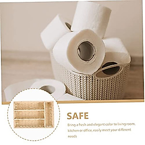 Cabilock Storage Box Make up Organizer Bag Home Storage Baskets Utensil Holder Rectangular Wicker Basket Tea Bags Holder Teabag Packet Holder Bathroom Storage Bins Office Coffee Organizer