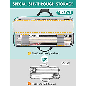 PEKREWS Pool Cue Case 4x4 Pool Stick Bag with Backpack Straps Soft Billiard Cue Carrying Case with Shoulder Strap, Billiard Stick Case Holds 4 Butts 4 Shafts and Billiards Accessories, Black