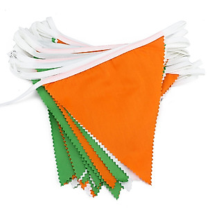 GCQQ 40Ft Orange Green White Pennant Banner, 2024 Graduation Pennant Flags Banner, Triangle Flag Bunting Garland, Pennant Bunting Garland for Graduation, Engagement Baby Shower, Dinosaur Birthday