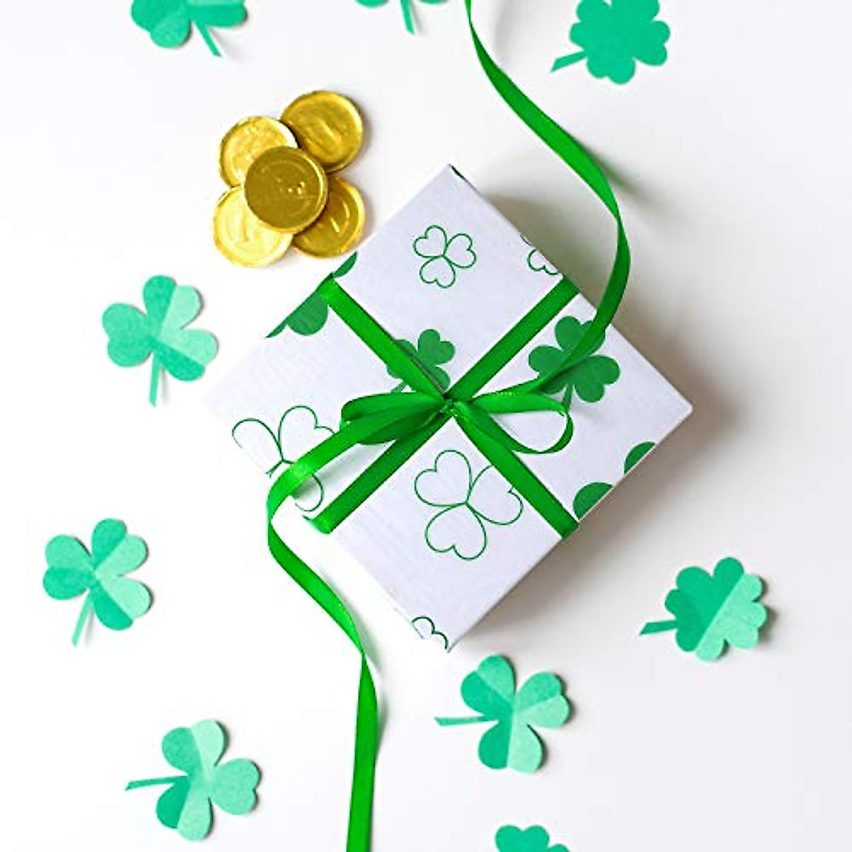 PLULON 60 Sheets Saint Patrick Gift Wrapping Tissue Paper Birthday, Tissue Paper for Home, Kitchen, DIY Crafts, Wrapping Accessory (Green)