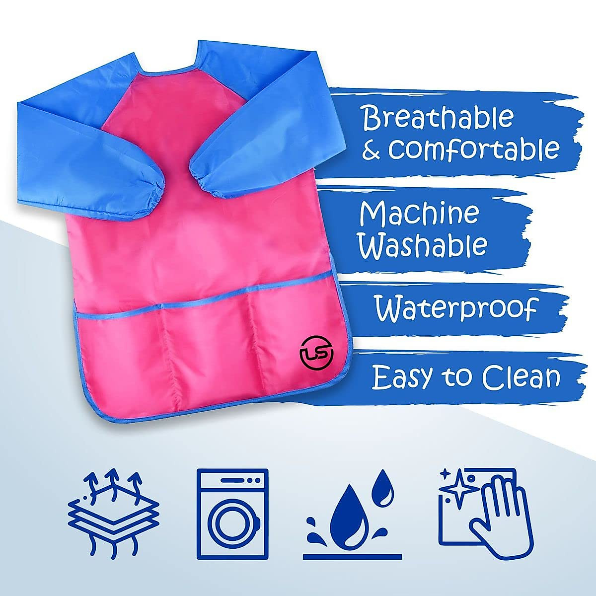 Ultimate Stationery Smocks for Kids, Art Smock, Waterproof Kids Art Smock, Toddler Art Smock, Pink Smock Children and Kids Smock, Toddler Smock, Toddler Paint Smock, Kids Apron for Painting