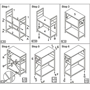 AZL1 Life Concept Rack Utility Microwave Oven Stand Workstation Shelf, 23.7inch Movable 3 Tier Kitchen Cart,Light walnut