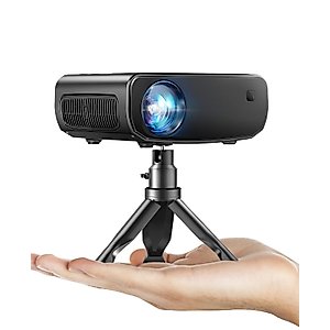 WiFi Projector for iPhone, ELEPHAS 2024 Upgraded Mini Projector with Tripod & Carry Bag, Full HD 1080P Supported, 200" Display Portable Projector, Compatible with iOS/Android/Windows/TV Stick/HDMI/USB