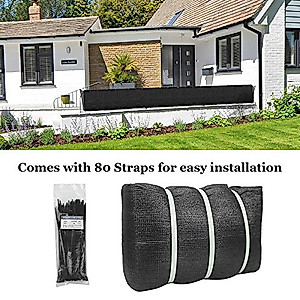 Orgrimmar Privacy Screen Fence Black 6’x50’ Heavy Duty Garden Fence Mesh Shade Net Cover for Outdoor Wall Porch Patio Backyard Balcony