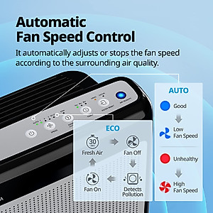 Coway AIRMEGA 200M True HEPA Air Purifier, 361 sq.ft, Black