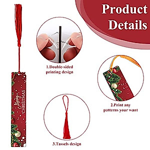 30 pcs Sublimation Blanks Bookmark Heat Transfer DIY Bookmark with Hole and Colorful Tassels for Crafts Projects Present Tags Birthday Wedding, Double-Sided Printing Tassels Blank Bookmark