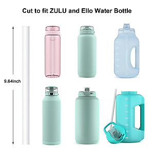 Replacement Straws Compatible with Ello Colby, Cooper,Hydra,Tumbler Water Bottle-Straw Replacement for Contigo,Pogo, ZULU Jug Cup-6 Straws and 1 Cleaning Brush
