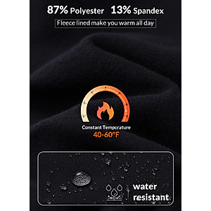 BALEAF Women's Fleece Lined Joggers Waterproof Thermal Hiking Pants Sweatpants Track Pants Winter Clothes Running Gear Black M