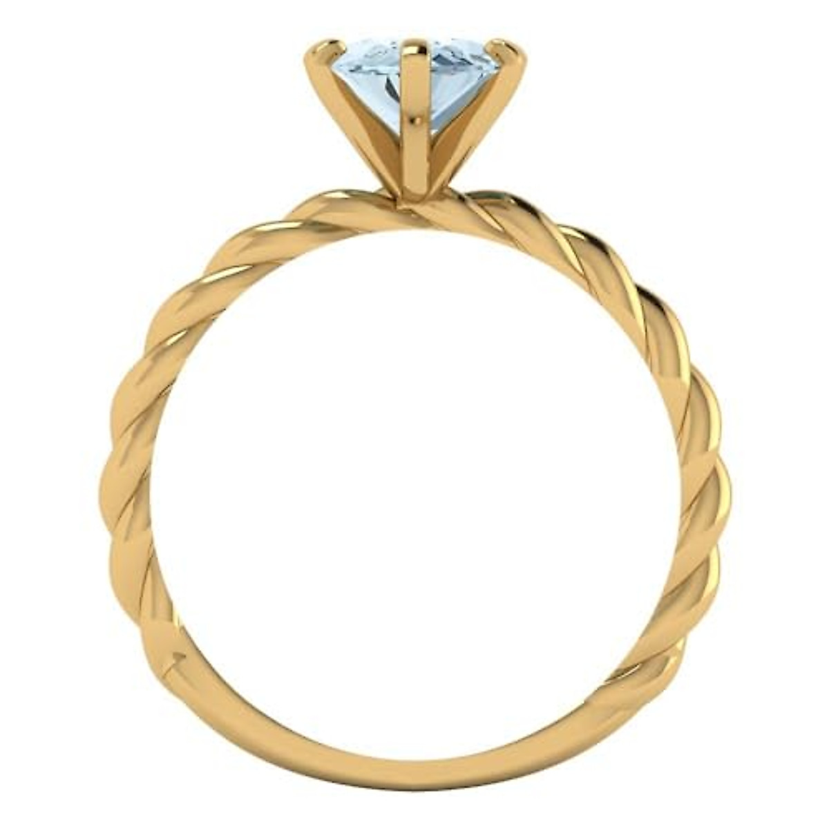Clara Pucci 2ct Marquise Cut Solitaire Rope Knot Natural Swiss Blue Topaz Engagement Promise Anniversary Ring 18k yellow Gold 4.25