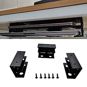 PIAOLGYI Under Desk Double Decker Laptop Holder Mount with Screw,Under Desk Laptop Mount Bracket,Add On Under Table Laptop/Keyboard Storage（3 Pcs）
