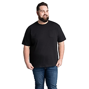 Fruit of the Loom Men's Tall Eversoft Cotton Short Sleeve T Shirts, Breathable & Moisture Wicking with Odor Control, Black Ink, 3X-Large Big