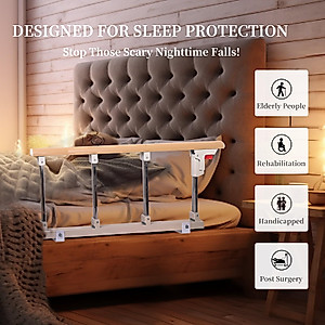 lefeke Bed Rails for Elderly Adults Safety，Folding Bedside Assist Rail Handle,Collapsible Bed Cane Bed Guard,Bed Railing for Seniors,Adjustable Bed Assist Handle for Preventing Falling Out of Bed