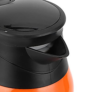 Electric Kettle, 800ML 10x24.5cm Orange Car Electric Kettle with Temperature Display Car Boiling Cup DC 12V Stainless Steel Kettle