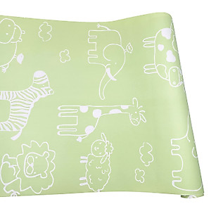 Yifely Green Animals Shelving Paper Giraffe Self-Adhesive Drawer Liner Waterproof Covering Nursery Furniture Toy Boxes 17.7 Inch by 9.8 Feet