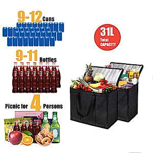 WHZHAOCAI 1 Pack X-Large Insulated Bag 30L,Pizza Delivery Bags，Cooler Bags Insulated for Travel Pizza Bag Food Delivery Bag, Insulated Reusable Grocery Bags Warm Cooler Bags,for Food & Grocery Hold