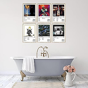 Hulilis J Cole Album Cover Posters Music Posters Album Cover HD Print Aesthetic Pictures for Living Room Bedroom Music Classroom Wall Art Decor Set of 6 Unframed 7x10 inch