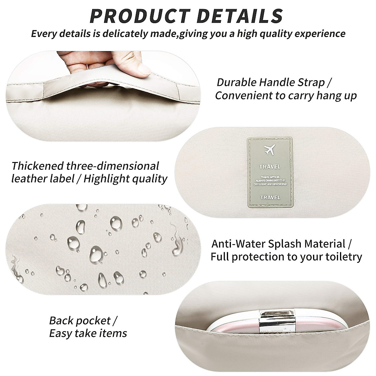 SELLYFELLY Hanging Toiletry Bag for Travel Cosmetic Makeup Organzier Waterproof Bathroom Shower Bag for Women and Men