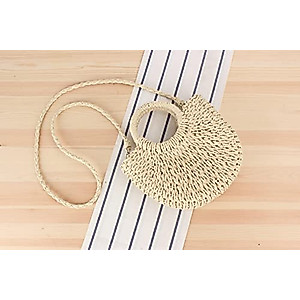 Summer Beach Handbag Women Straw Tote Purse Top Handle Crossbody Bag for Travel Vocation