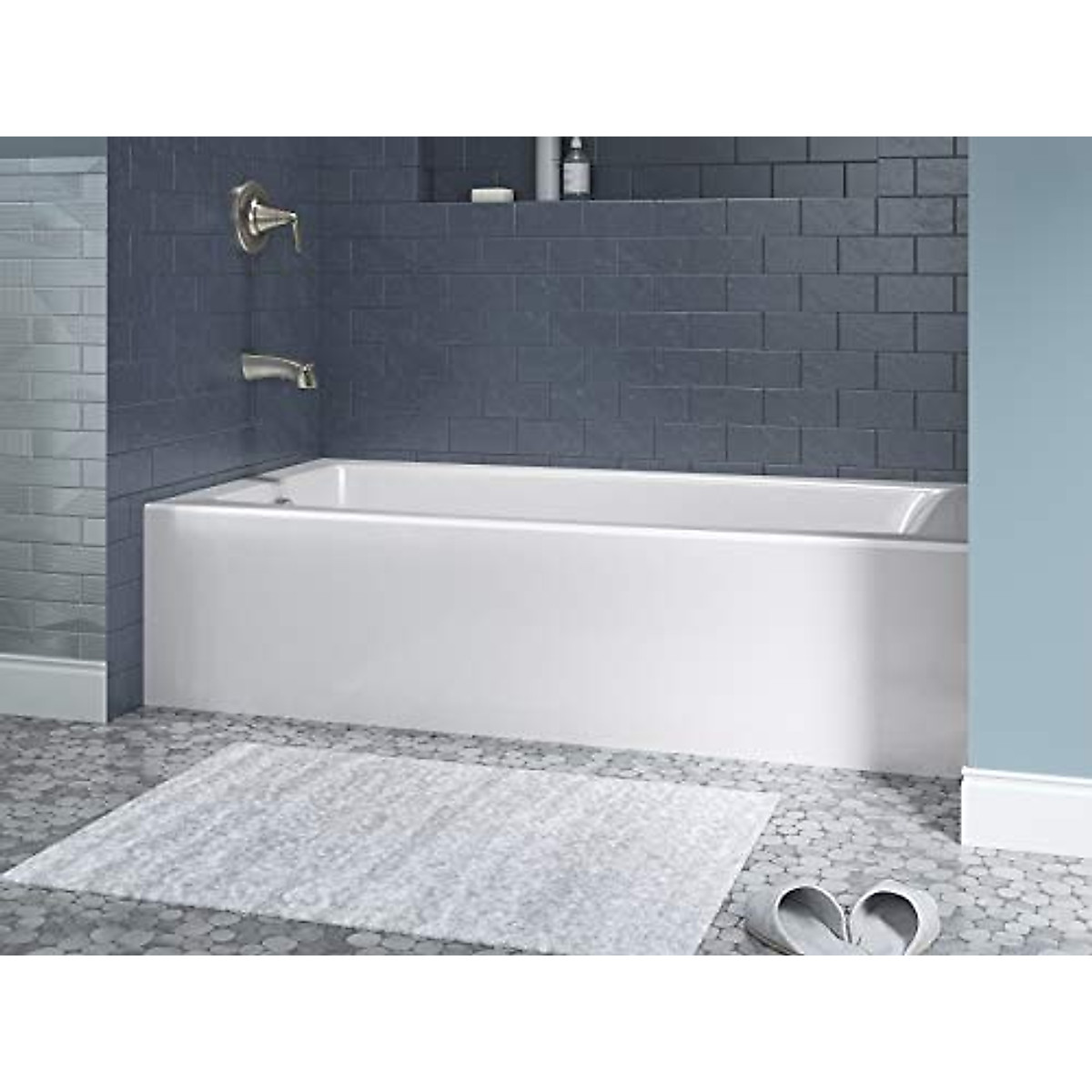 KOHLER K-26109-RA-0 Entity 60-Inch x 30-Inch Alcove Bath with Integral apron, integral flange and right hand drain, White