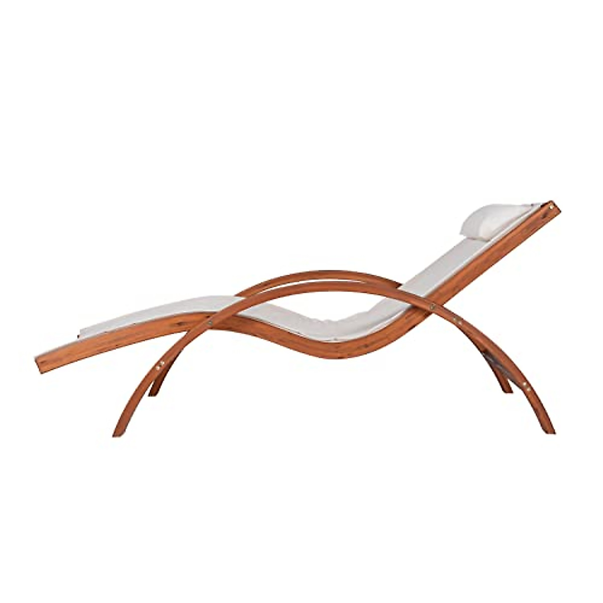 Island Umbrella NU6901 Island Retreat Bentwood Breeze Luxury Lounger with Wood Frame, Champagne