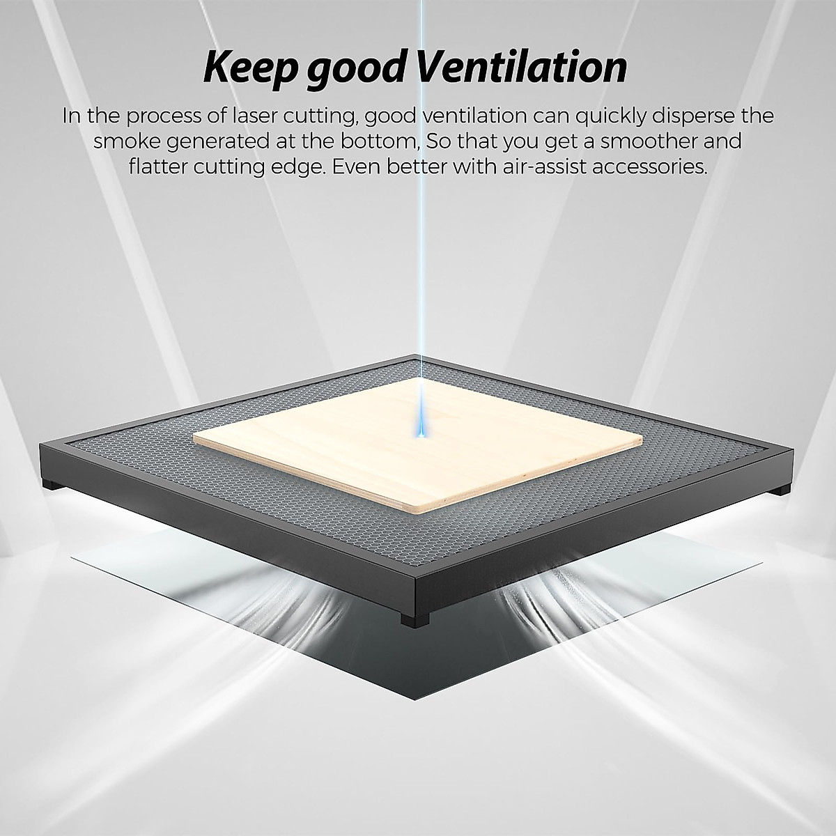 Creality Honeycomb Laser Bed, Honeycomb Platform with 12Pcs Extra Risers and Aluminum Panel for Laser Engraver and Cutter Machine, 12.6" * 12.6"