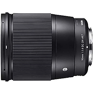 Sigma 16mm f/1.4 DC DN Contemporary Lens for Sony with 64GB Memory SD Card and Accessory Bundle
