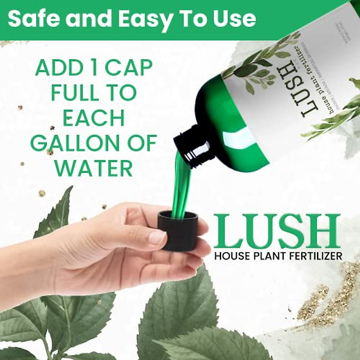 Lush Houseplant Fertilizer | 500ml Concentrated Liquid Fertilizer | Makes Over 50 Gallons | Made in The USA (500ml/16.9oz)