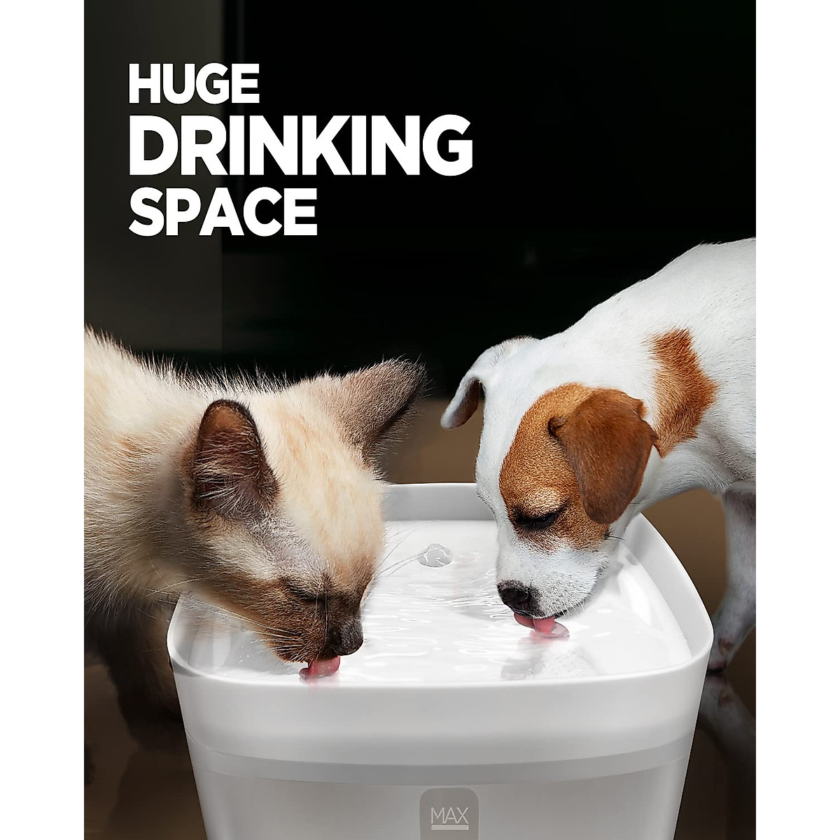 Ciays 106oz/3L Cat Water Fountain, Large Automatic Pet Fountain Dog Water Dispenser with Ultra Quiet Pump for Cats, Dogs, Multiple Pets, 3 Replacement Filters Included, White