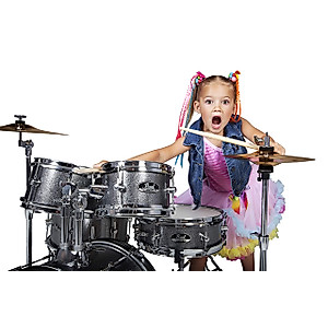 Pearl Roadshow Jr. 5 Piece Drum Set with Hardware and Cymbals, Gindstone Sparkle (RSJ465C/C708)