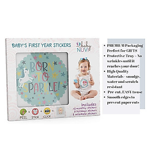 28 Pack Baby Monthly Milestone Stickers for Girls