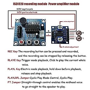Ximimark 2Pcs ISD1820 Sound Voice Recording Playback Module Sound Recorder Board With Microphone Audio Loudspeaker