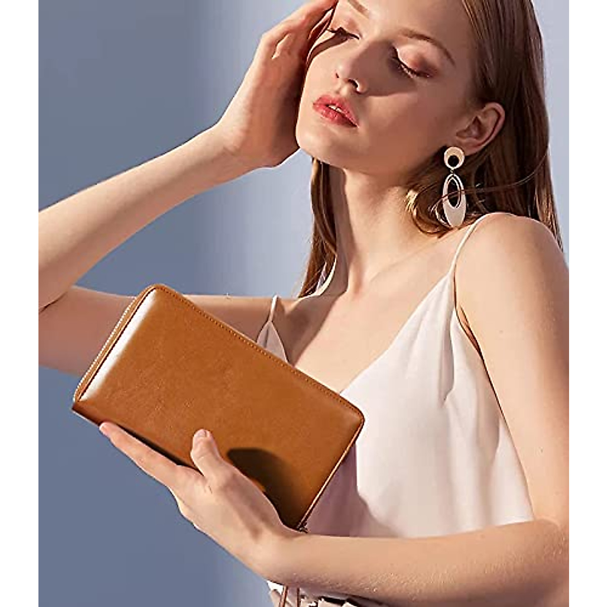 BROMEN Hobo Bags for Women Designer Shoulder Bucket Brown and Women Wallets Brown Bundle