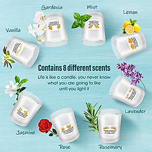 Scented Candles Gift Set with 8 Fragrances Candle Gift Set Candles for Home Scented Scented Candles Aromatherapy in Glass Jar Soy Wax for Mother's Day Gift Gift for Her Gift for Mom