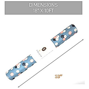 Ari Surplus 18Inches X 10FT Kitchen Liner for Cabinets, for Shelves, for Drawers Refrigerator, Non-Adhesive, Easy to wash, Waterproof and Oilproof (Blue, Flower)