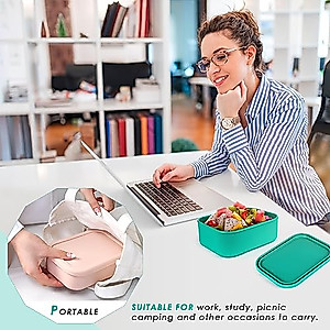 Keweis Silicone Food Storage Container, 47Oz Bento Lunch Box Silicone Containers with Lids, Hard-Shell Silicone, Airtight, Microwave, Dishwasher and Freezer Safe (Green)