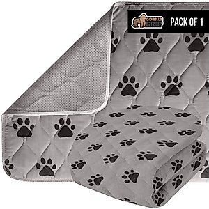 Gorilla Grip Reusable Puppy Pads, 40x26, Slip Resistant Pet Crate Mat, Absorbs Urine, Waterproof, Cloth Pee Pad for Training Puppies, Washable Incontinence Underpads, Chucks, Protects Sofa, Furniture