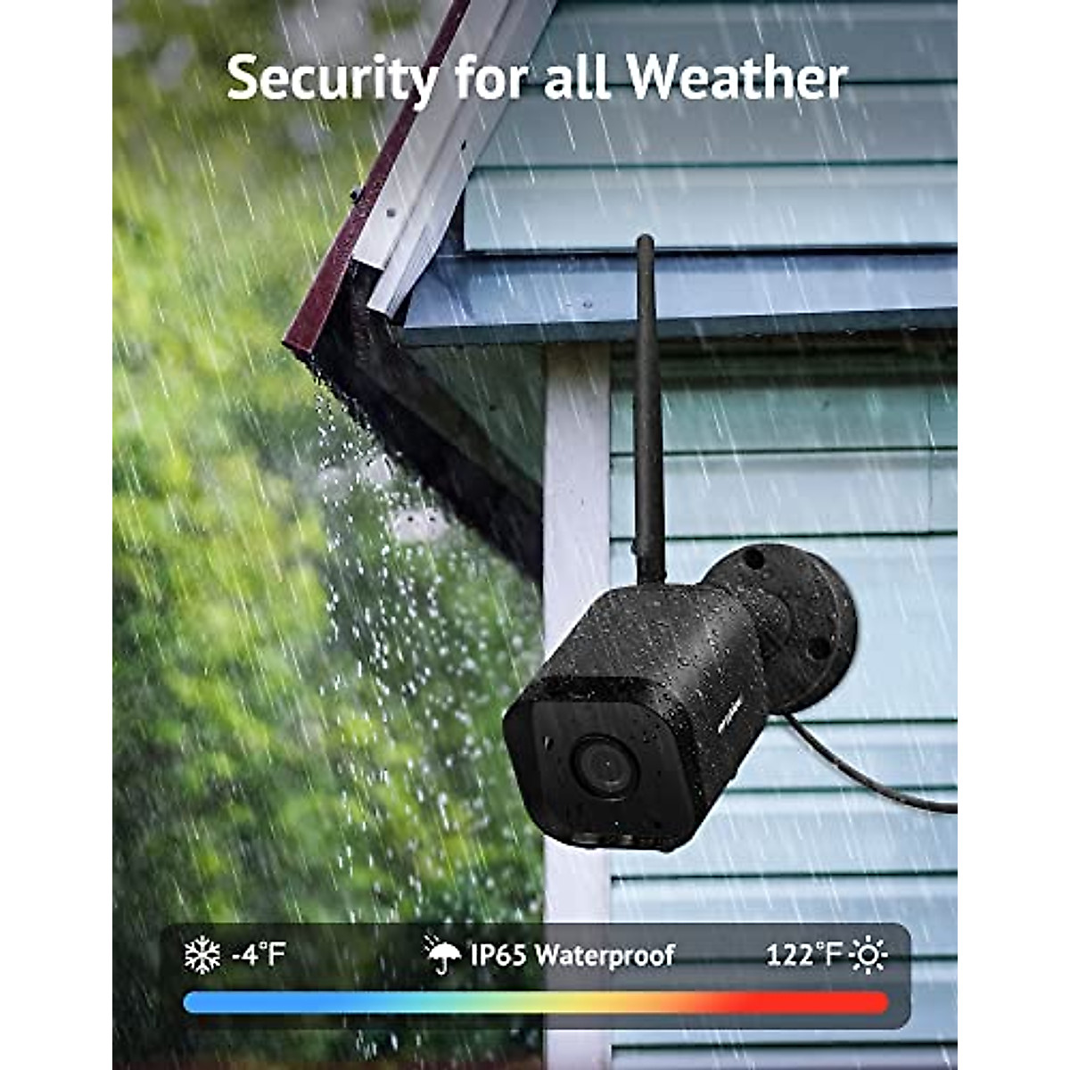 LaView Outdoor Security Cameras 1080P HD,Cameras for Home Security with AI Human Detection,Waterproof IP65,2-Way Audio,Clear Night Vision,2.4G WiFi,SD Card Slot&US Cloud Storage,Work with Alexa,ONVIF