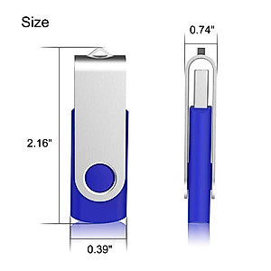Aiibe 16 GB Flash Drive Bulk USB Flash Drive 16GB 50 Pack USB 2.0 Thumb Drives Memory Stick USB Drive 16GB, Blue