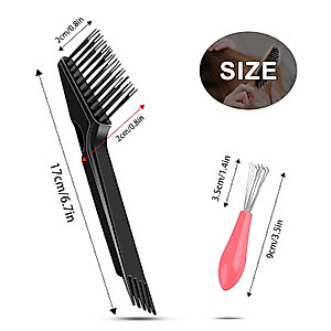 WXJ13 6 Pieces Hair Brush Cleaner Hair Brush Cleaning Tool Comb Cleaner Brush Hairbrush Comb Cleaner Tool for Removing Hair Dust(Black, Pink, Plastic Handle Rake)