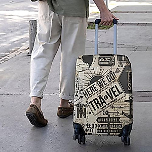 Xidingyue Luggage Cover Washable Travel Suitcase Protector Spandex Luggage Cover Fit 22-24 Inch Luggage - - Here we go Travel